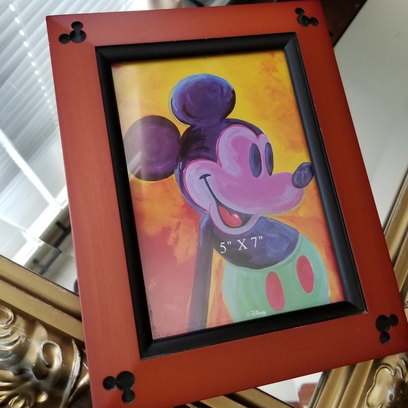 Disney | Accents | Vintage Walt Disney World Wooden Black Edge Mickey ...
